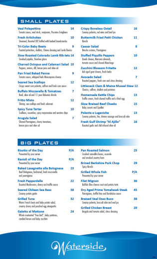Small Plates Invade Waterside's Dinner Menu
