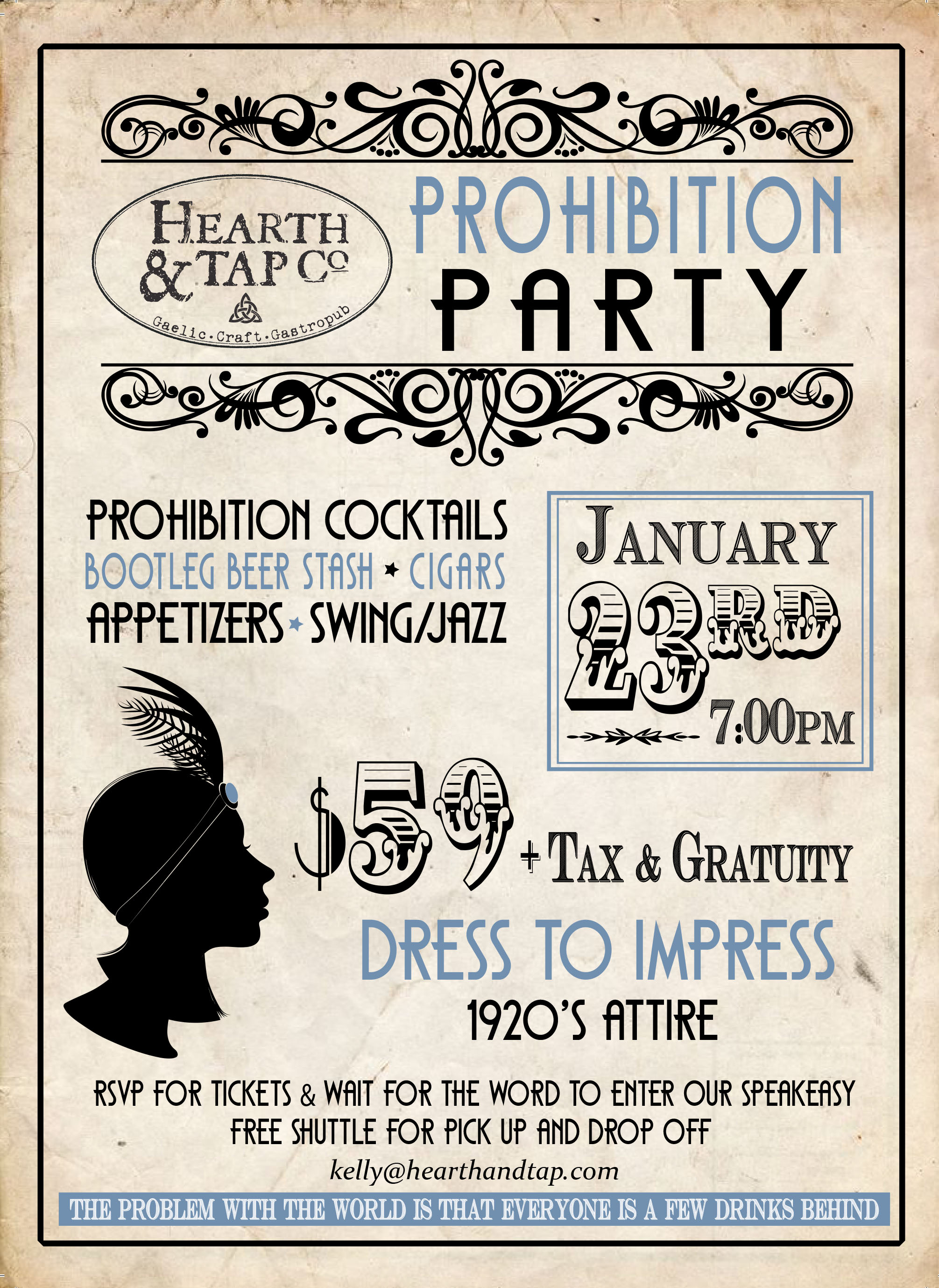 Prohibition Party at Hearth & Tap in Montvale is January 23rd – Boozy Burbs